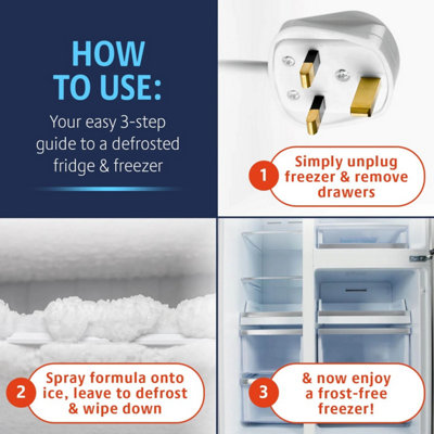 Freezer Defrost Spray 500ml Spray Cleaner to Remove Ice Fast, Easy to ...