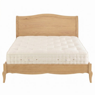 French Chateau Oak 6ft Super King Size Bed Frame Solid Oak Sleigh Bed