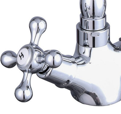 French Classic Traditional Mono Kitchen Sink Basin Mixer Tap Chrome ...