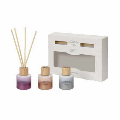 French Connection Trio of Reed Diffuser Gift Set 3x50ML Ombre Design
