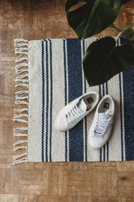 French stripe cotton woven rug | DIY at B&Q