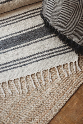 French stripe cotton woven rug | DIY at B&Q