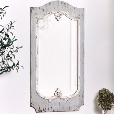 FRENCH STYLE BAROQUE SCROLLED INDOOR BATHROOM MIRROR WOODEN WREATH WALL ...
