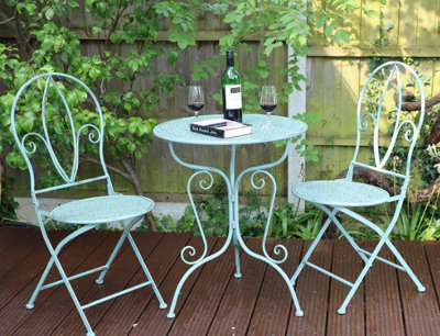 French Style Metal Bistro Set,Avignon Bistro Set,Sage Green | DIY at B&Q