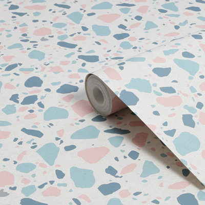 Fresco Mineral Geometric Pebble Multicoloured Wallpaper