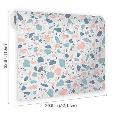 Fresco Mineral Geometric Pebble Multicoloured Wallpaper