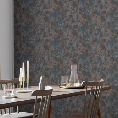 Fresco Urban Textured Plain Cocoa Wallpaper | DIY at B&Q