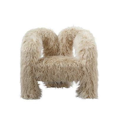 Frida Quirky Furry Ivory Armchair