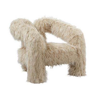 Frida Quirky Furry Ivory Armchair