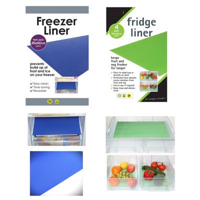 Fridge & Freezer Drawer Liners Mats Fresh Fruit Veg Anti Frost Shelf ...