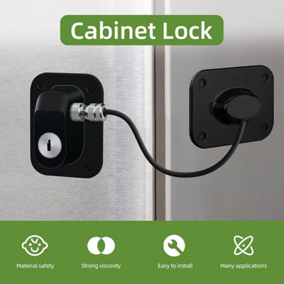 Fridge & Freezer Lock Baby Proof Refrigerator Lock with 2 Keys Child ...