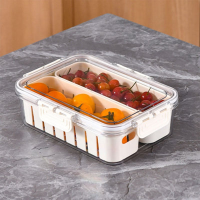 Fridge Rectangle Plastic Storage Container with Lid 24x17cm