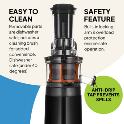 Fridja f1900 Whole Fruit Juicer - Powerful Cold Press Masticating ...