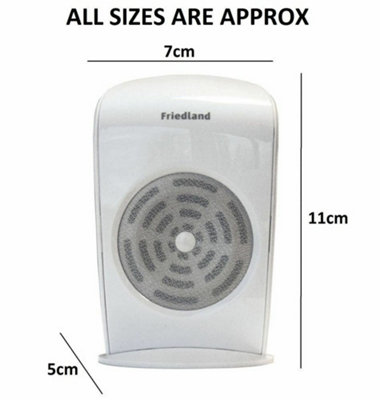 Friedland White Wireless Door Chime Kit doorbell Push Bell Wirefree Set ...