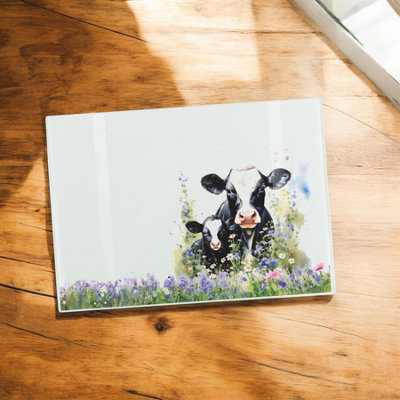 Friesian Cow Glass Worktop Saver - Kitchen Chopping Board Worktop ...