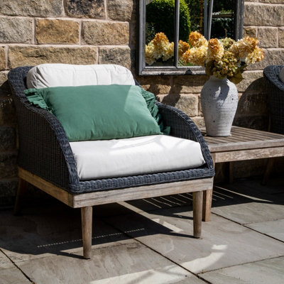 Frilled Edge Rectangular Green Cushion