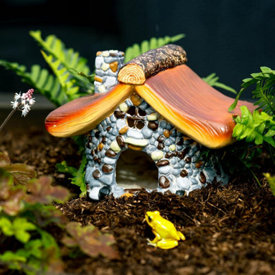 Frog Reptile House Wildlife Shelter Enclosure Garden Toad Retreat Resin ...