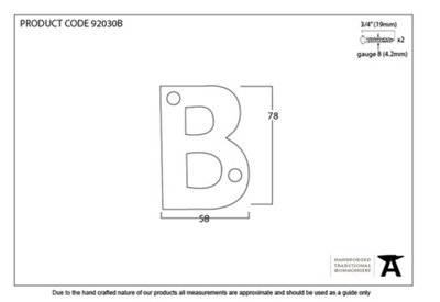 From The Anvil Aged Bronze Letter B
