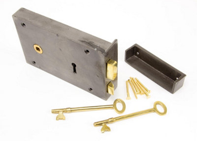 Buy From The Anvil Iron Left Hand Rim Lock - Large at B&Q