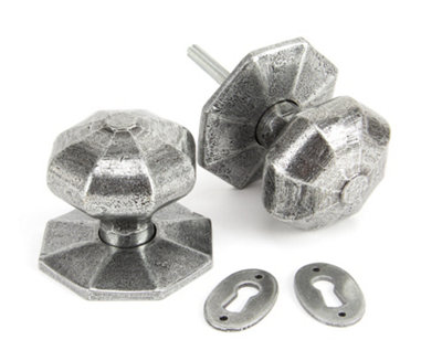 From The Anvil Pewter Large Octagonal Mortice/Rim Knob Set