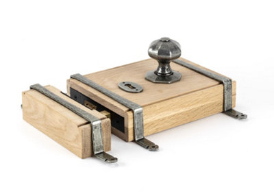 From The Anvil Pewter Oak Box Lock & Octagonal Knob Set | DIY at B&Q
