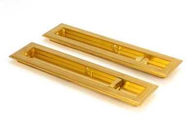 From The Anvil Polished Brass 250mm Art Deco Rectangular Pull - Privacy ...