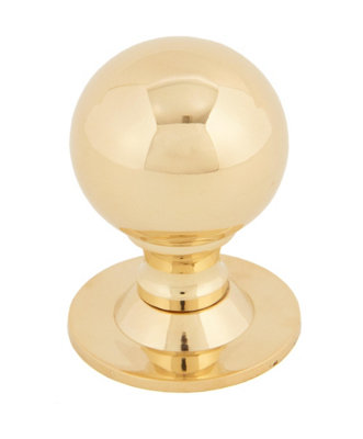From The Anvil Polished Brass Ball Cabinet Knob 39mm | DIY at B&Q