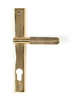 From The Anvil Polished Brass Brompton Slimline Lever Espag. Lock Set