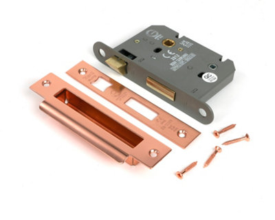 From The Anvil Polished Bronze 3" Heavy Duty Bathroom Mortice Lock