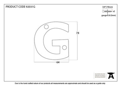 FROM THE ANVIL POLISHED BRONZE LETTER G
