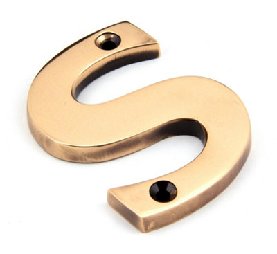 From The Anvil Polished Bronze Letter S | DIY at B&Q