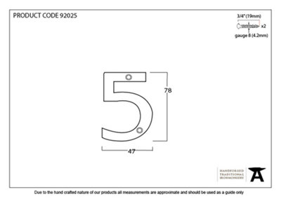 From The Anvil Polished Bronze Numeral 5