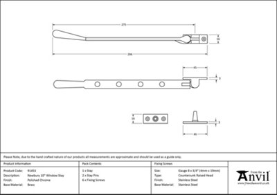 From The Anvil Polished Chrome 10 Inch Newbury Stay