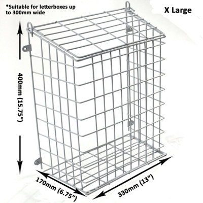 Front Door Letter Box Cage Post Mail Catcher Guard White XLarge