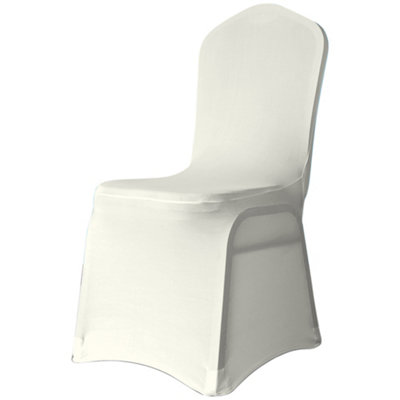 Front Flat Chair Cover for Wedding Decoration Ivory Pack of 10