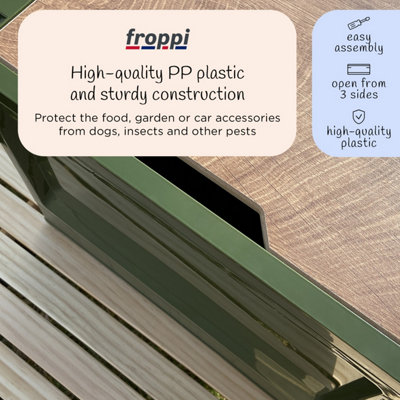 Froppi™ 45L Camping Storage Box, Green Plastic Large Storage Box with ...