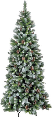 Frosted Glacier Christmas Tree with Pine Cones - 6ft/180cm