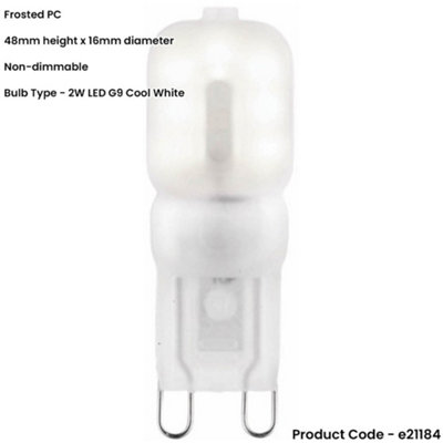 Frosted PC G9 2W SMD LED Light Bulb - Non-dimmable Cool White - 200lm 4000k