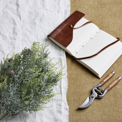 Frosted Pine Spray Stem with Pinecones - Plastic - L30 x W30 x H49 cm ...