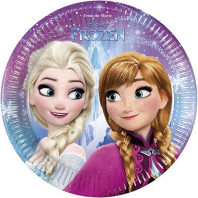 Frozen Anna And Elsa Party Plates (Pack of 8) Multicoloured (One Size ...