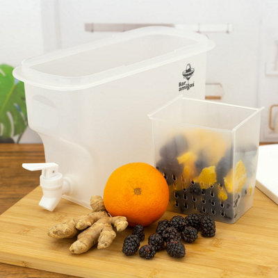 Fruit Infusing Water Dispenser Refillable Fridge Shelf Container with ...