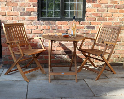 FSC YORK 2 Seater Bistro Set: 70cm Round Folding York Table with 2 ...