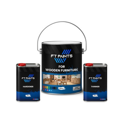 FT Paints 1.10L Kit Fast-Drying Wood Paint with Matt Finish for Wooden ...