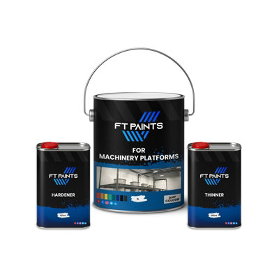 FT Paints 1.267L Kit 2K Anti-Slip Floor Paint with E9003 Hardener (Slow Drying) For Machinery ...