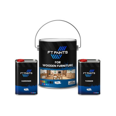FT Paints 5.50L Kit Fast-Drying Wood Paint with Gloss Finish for Wooden ...
