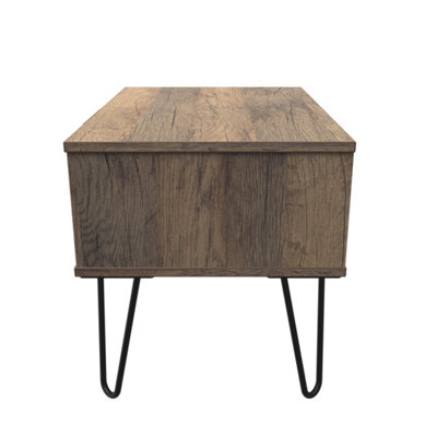 Fuji 1 Drawer Side Table in Vintage Oak (Ready Assembled)
