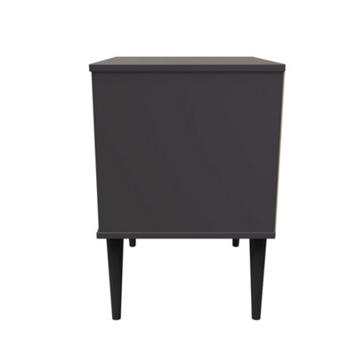 Fuji 2 Drawer Bedside Cabinet in Graphite (Ready Assembled)