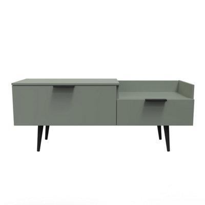Fuji 2 Drawer Media Console Unit in Reed Green (Ready Assembled)