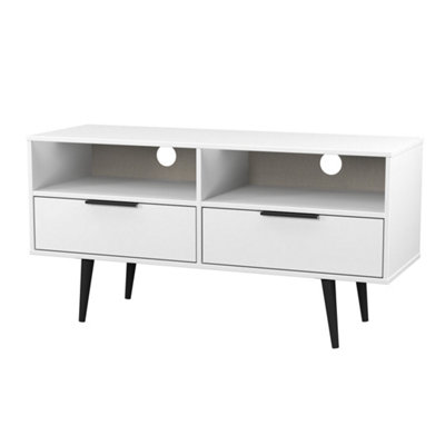 Fuji 2 Drawer TV Unit in White Matt (Ready Assembled)