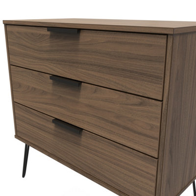 Fuji 3 Drawer Chest in Carini Walnut (Ready Assembled)